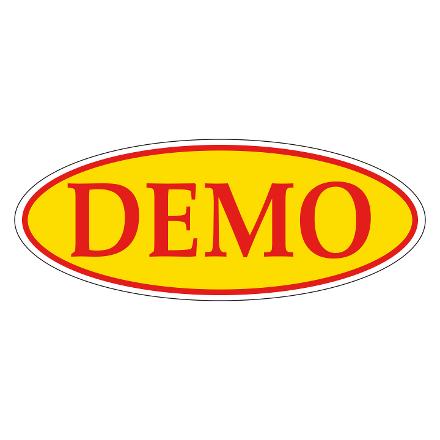 Oval Slogan Window Stickers - Red on Yellow